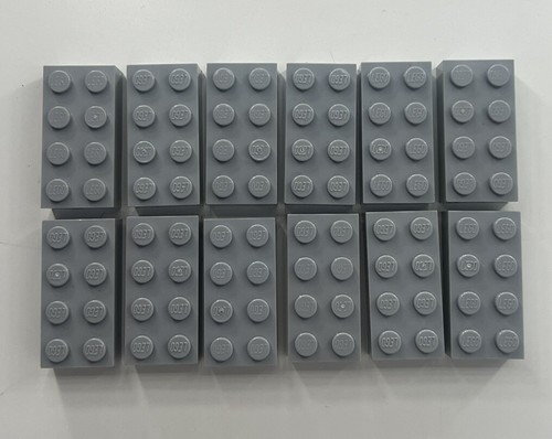 LEGO Parts 3001 (12 pcs) Brick 2x4 Light Bluish Gray | eBay