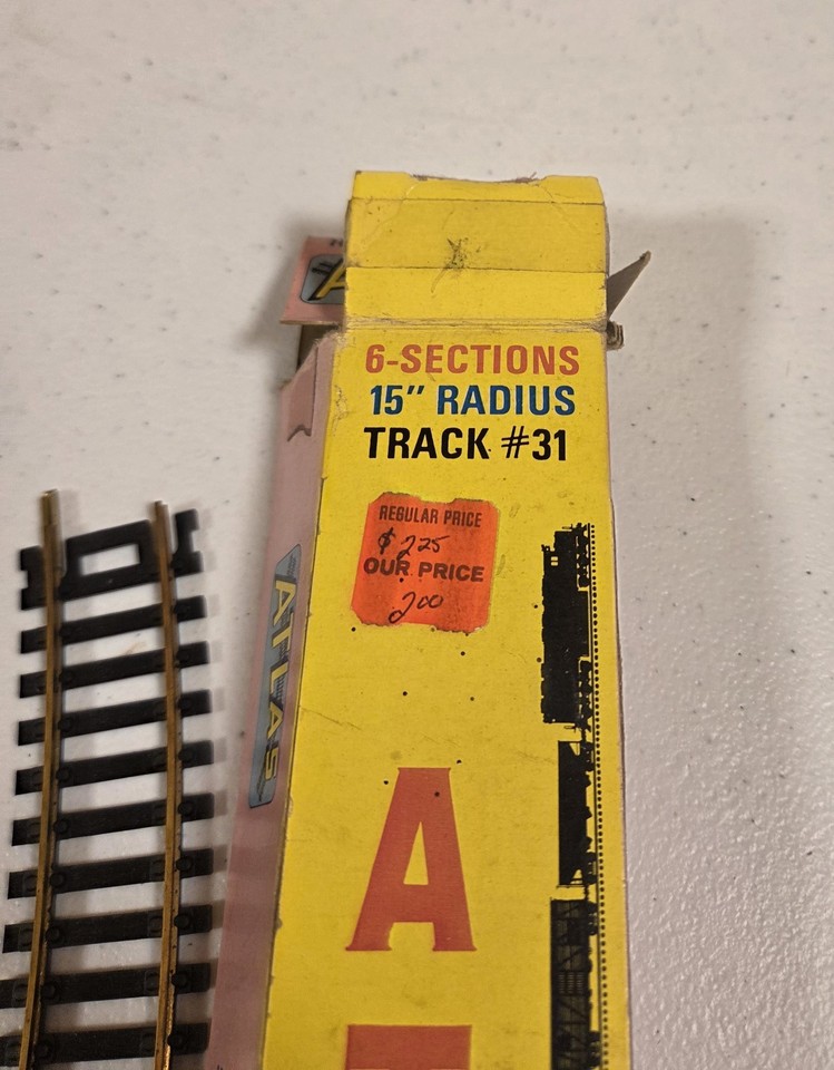 Vintage Atlas HO Scale 15” Radius Curved Track #31 Lot of 6 Sections ...