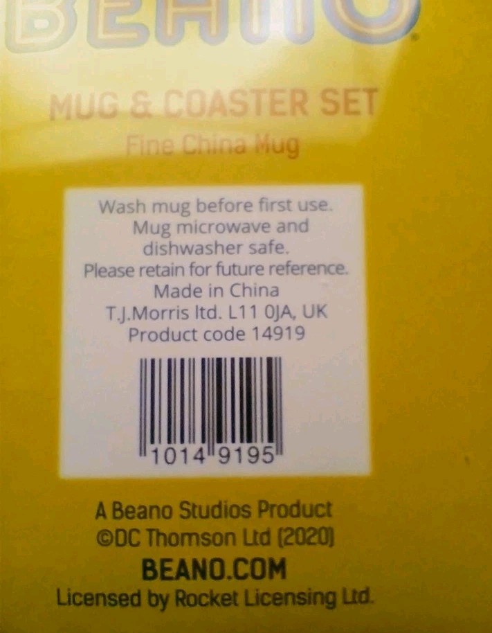 BEANO DENNIS THE MENACE AND GNASHER MUG AND COASTER SET - BRAND NEW ...