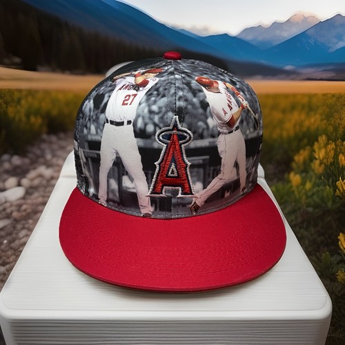 LOS ANGELES ANGELS MIKE TROUT #27 ALL OVER PRINT CAP/HAT SGA SNAPBACK ...