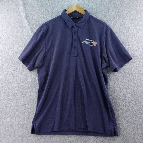 Travis Mathew Mens L Polo Shirt Large Purple Western Standard Beer Golf ...