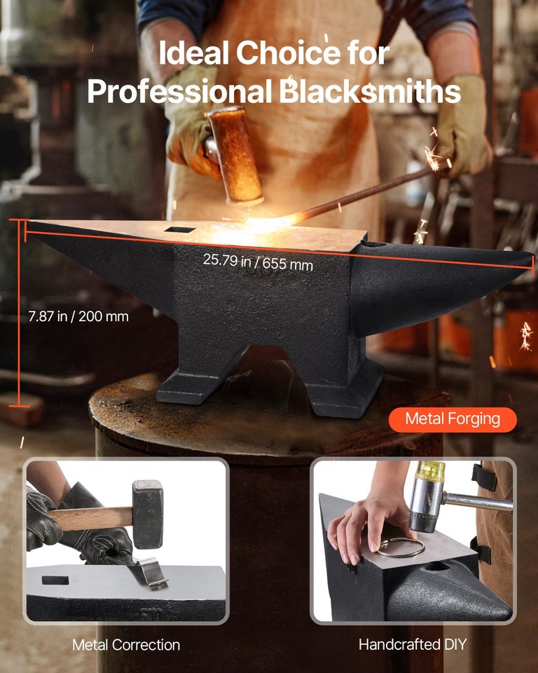 Blacksmith Anvil 132lb 60kg Cast Iron Anvil Forged Steel Anvil Horn ...