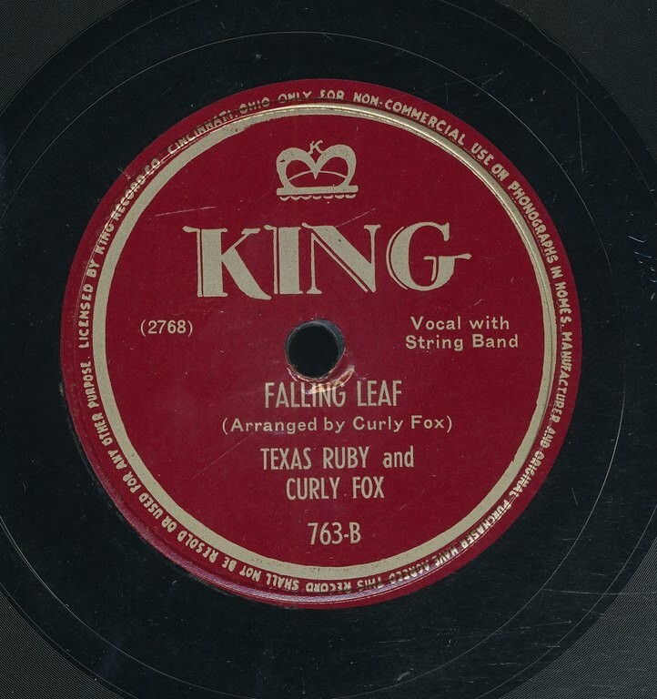 78tk-hillbilly-KING 763-Texas Ruby & Curly Fox-(It's raining teardrops ...