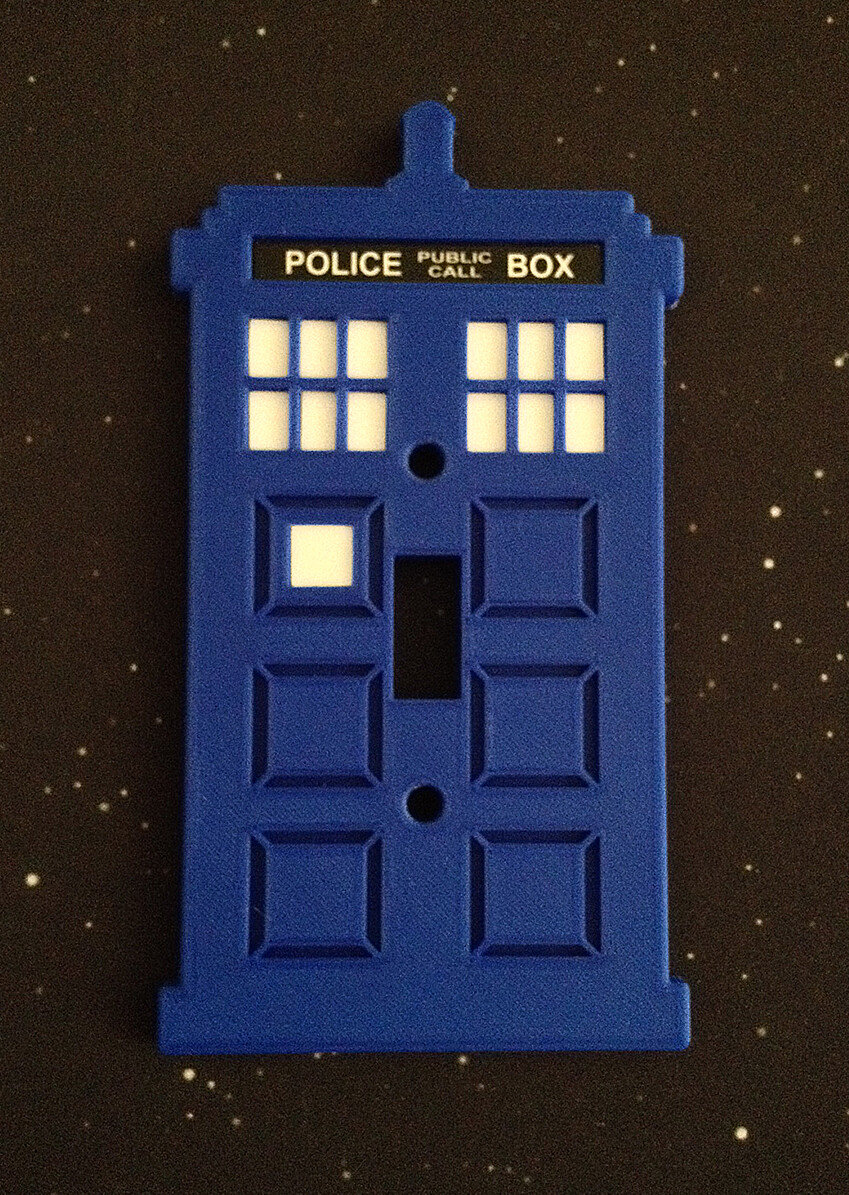 Doctor Who Tardis Light Switch Cover Plate (3D Printed Blue PLA Plastic ...