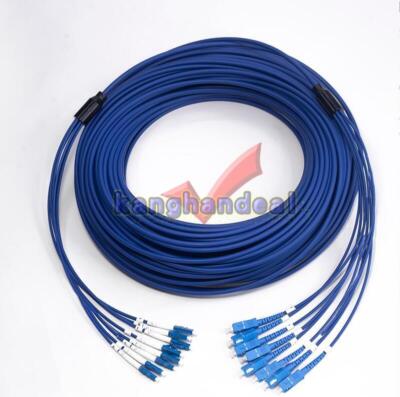 Indoor Armored LC-SC 8 Strand SM 9/125 Fiber Cable Fiber Optical Patch ...
