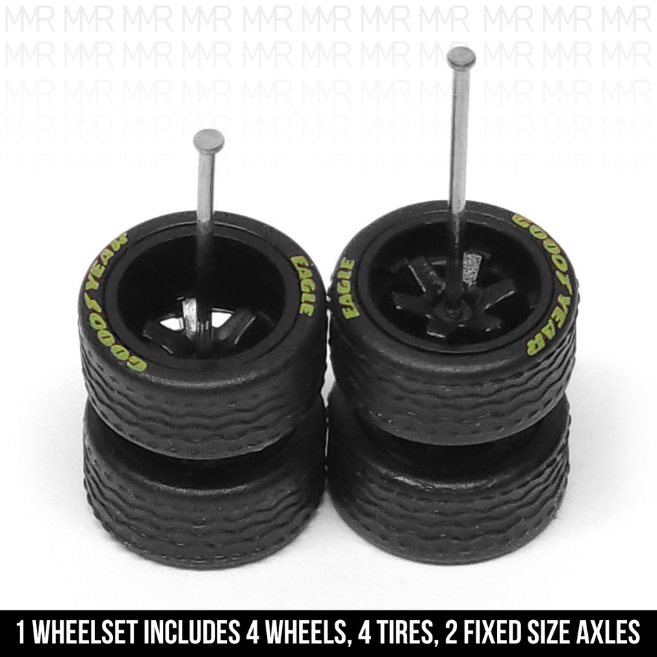 1/64 TE37 DEEP DISH Real Rider Wheels Rims Rubber Tires Set Custom for ...