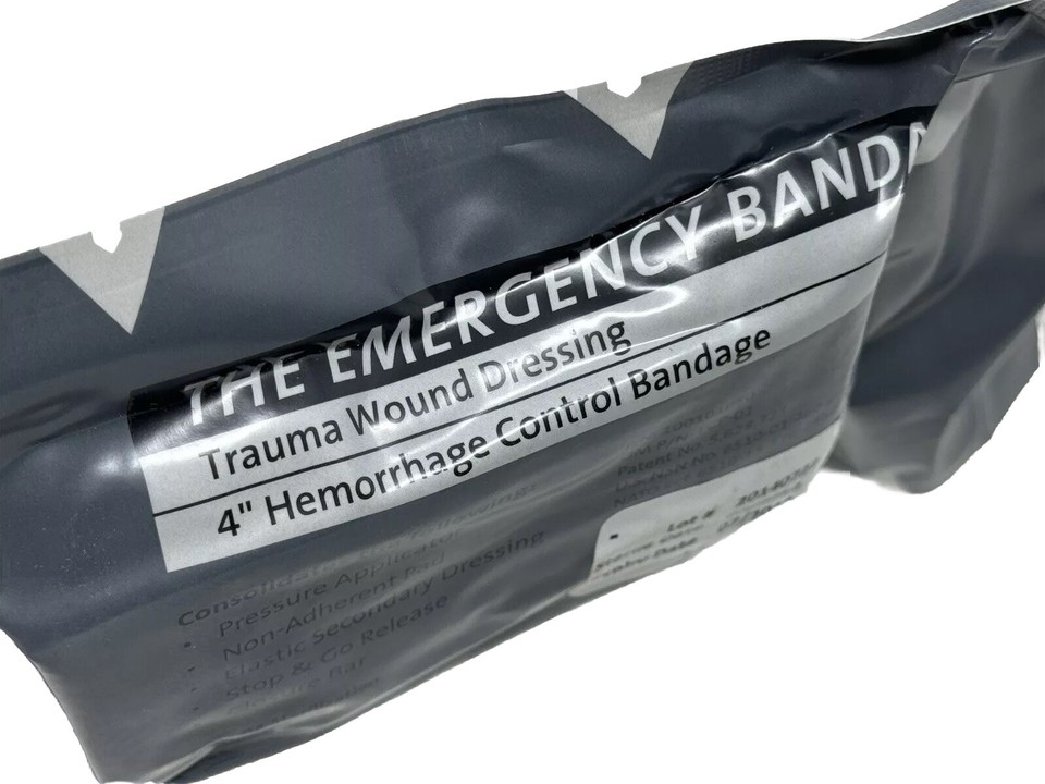 *2-Pack* Emergency Trauma Bandage 4" Hemorrhage Control Dressings - Exp ...