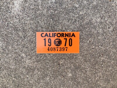1970 - CALIFORNIA LICENSE PLATE - YEAR REGISTRATION STICKER - NOS | eBay