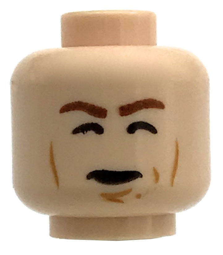 LEGO NEW LIGHT FLESH MINIFIGURE HEAD DUAL SIDED CHEEK LINES SLEEPY FACE ...
