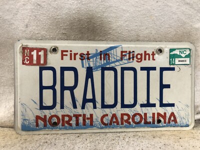 2014 North Carolina Vanity License Plate “BRADDIE” | eBay