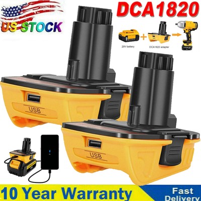 2Pack 20V MAX to 18V DCA1820 Adapter Converter for Dewalt 20 Volt Li ...