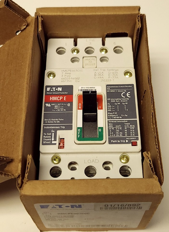 EATON CUTLER HAMMER HMCPE007C0C 7 AMP Type HMCPE Motor Circuit ...