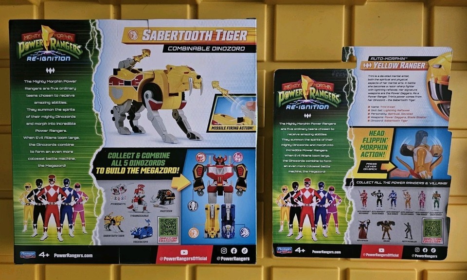 Power Rangers Re-Ignition YELLOW RANGER (Head Flipping) +SABERTOOTH ...