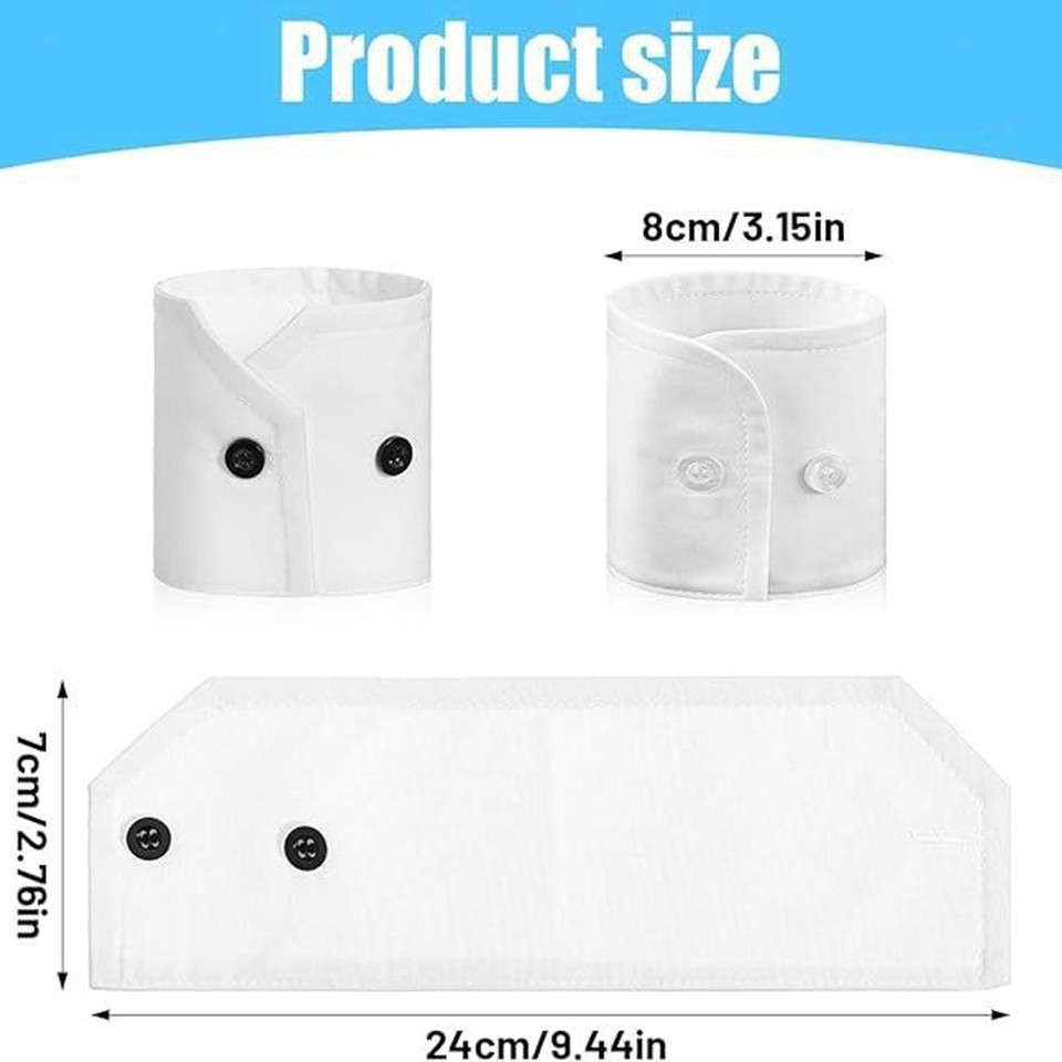 2x Fake Shirt Cuffs Buttons Fake Sleeve Cuffs for Blouses Outdoor ...