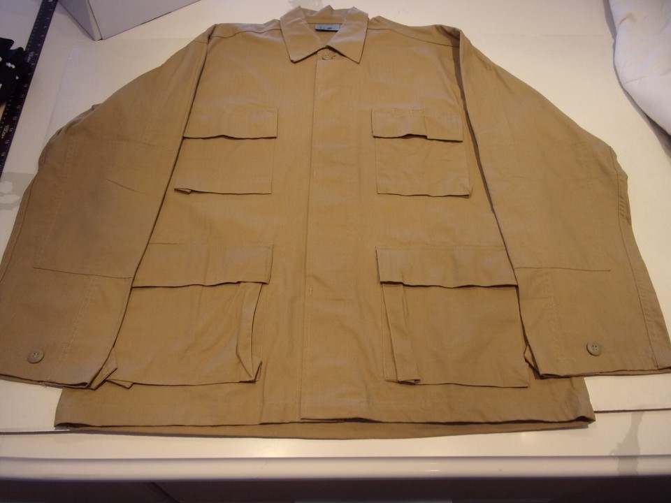 NEW COMBAT HOT WEATHER LIGHTWEIGHT TAN KHAKI TACTICAL JACKET SMALL MENS ...