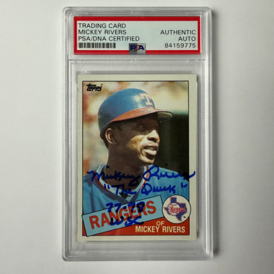 Mickey Rivers Firmato 1985 Topps #371 Con 2 Iscrizioni PSA Auto ...