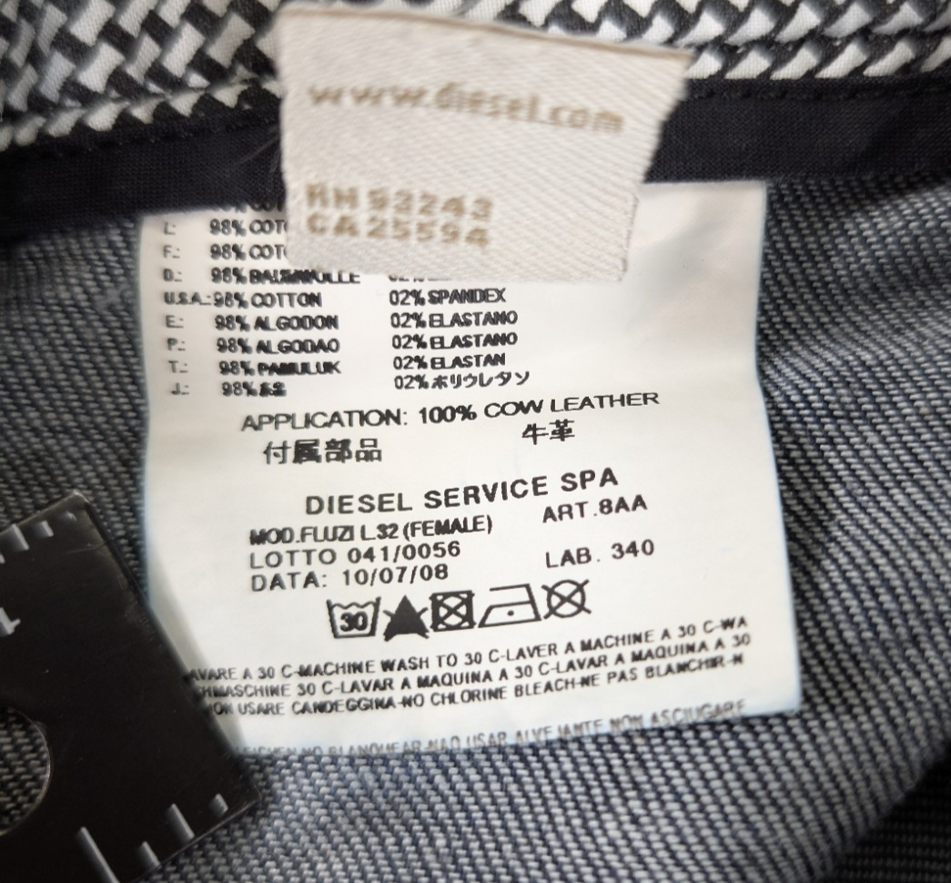 DIESEL Fluzi 008AA_Stretch Jeans Women's W27 Bootcut Dark Fade Cut Off ...