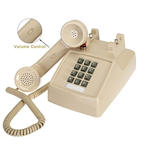 Vintage Corded Phone Old Fashioned Phone with Volume Control Retro Desk ...