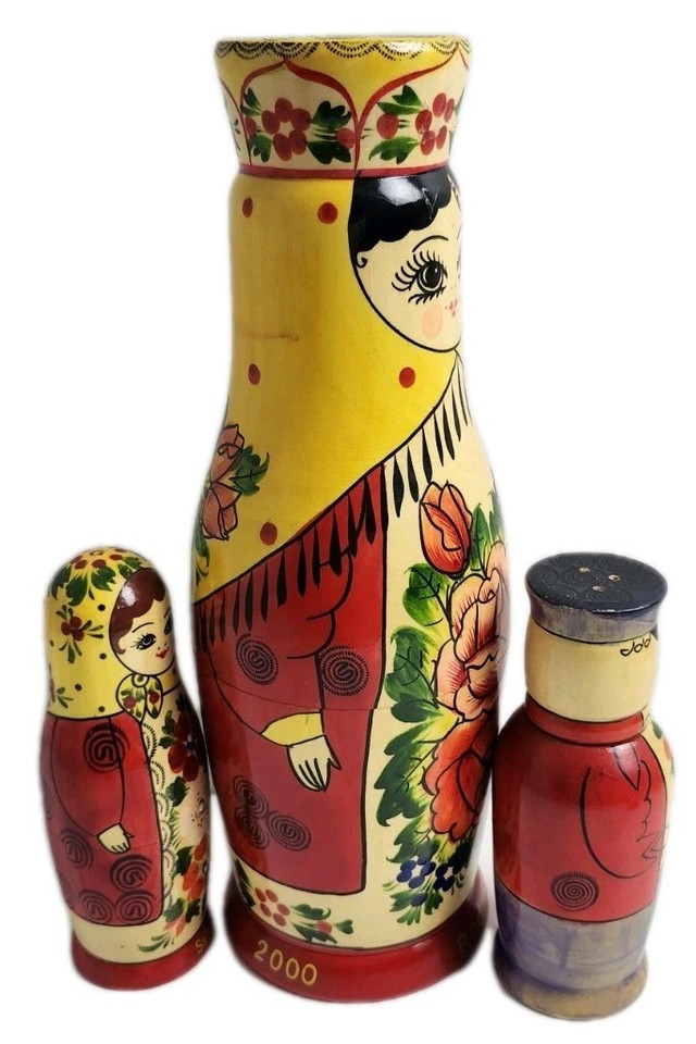 Rodnik Millenium 2000 Vodka Bottle Holder + Salt Pepper Shakers ...