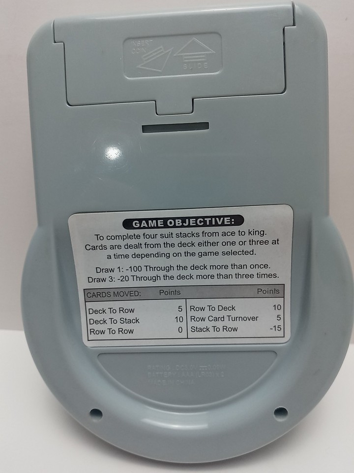 SOLITAIRE Mega Screen Electronic Handheld Game Classic Arcade Tested ...