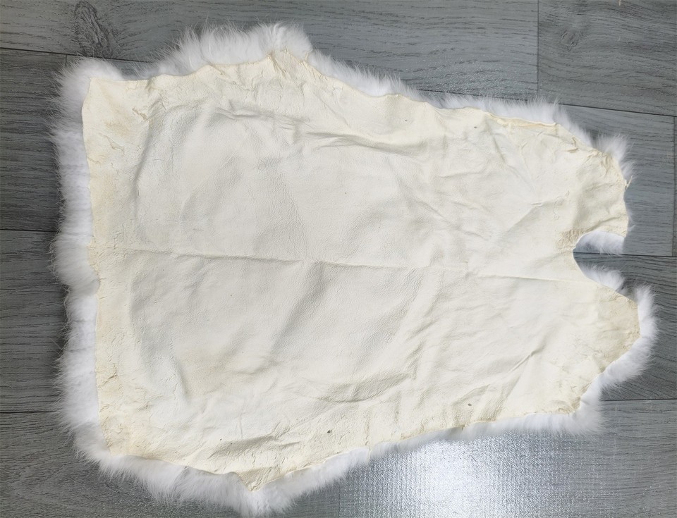 4PCS Rabbit Skin Genuine Fur Hide Leather Tanned Craft DIY Bunny Pelt ...