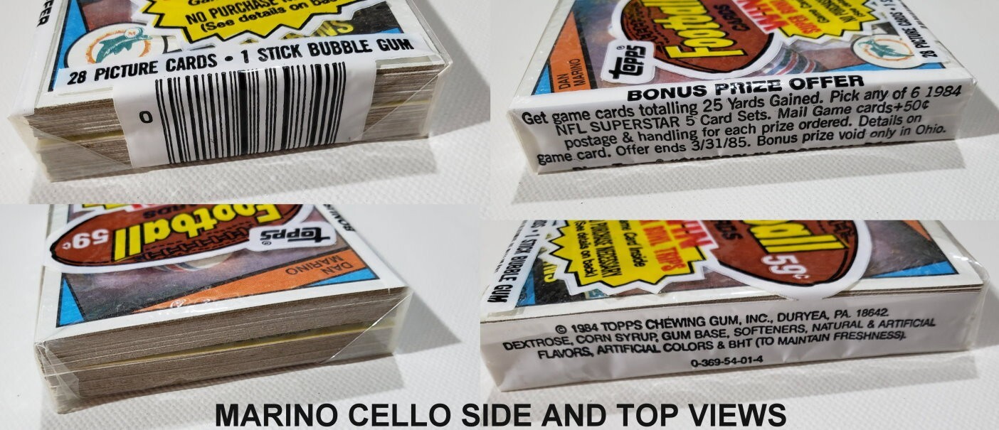 1984 Topps Football Cello Box with Dan Marino Showing Top & RARE DEAD ...