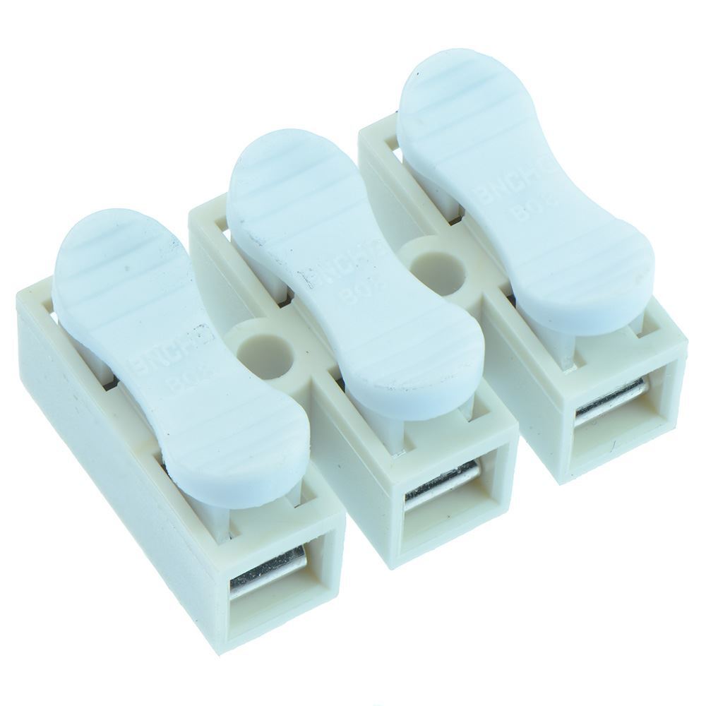 25 x 3-Way Screwless Spring Wire Connector Terminal Block Clamp | eBay