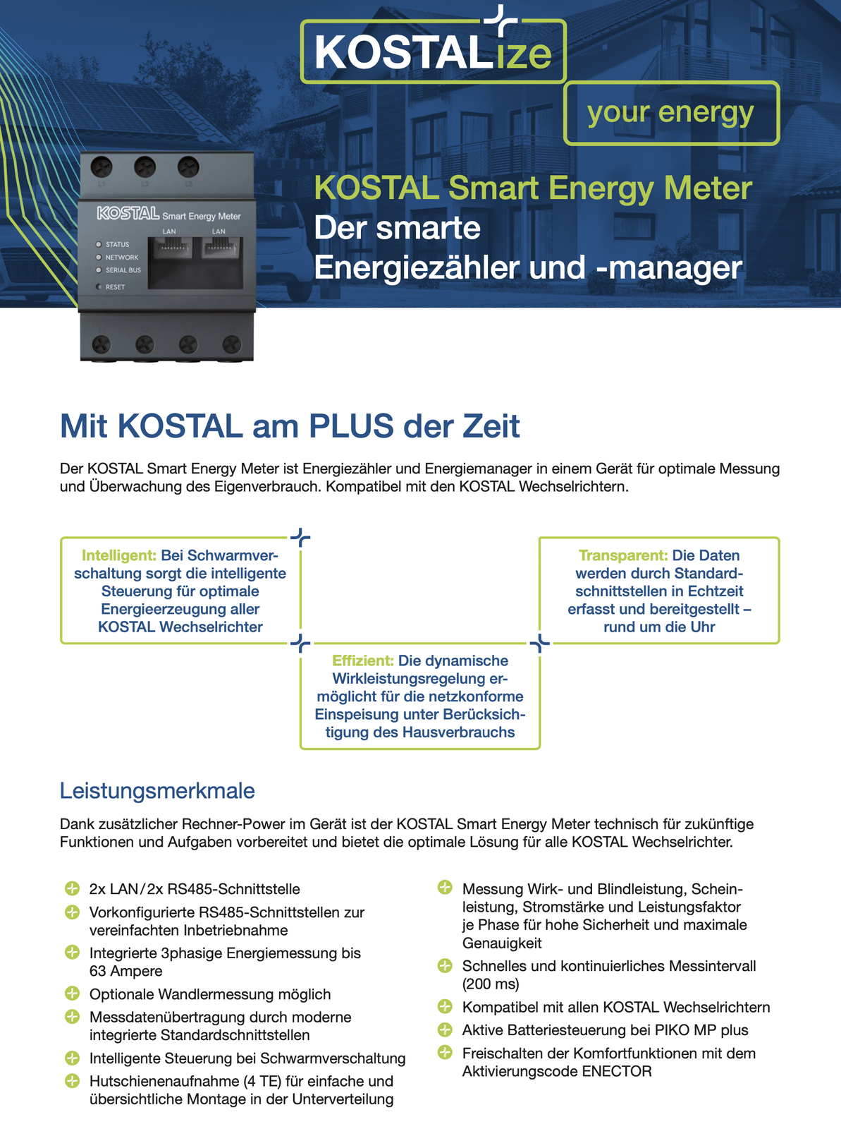 KOSTAL Smartmeter Stromsensor Smart Energy Meter Plenticore Plus G2/G3 ...