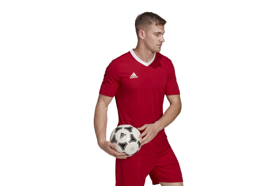 adidas Entrada 22 Jersey Kids Red Football Soccer Sport Youth T-Shirts ...