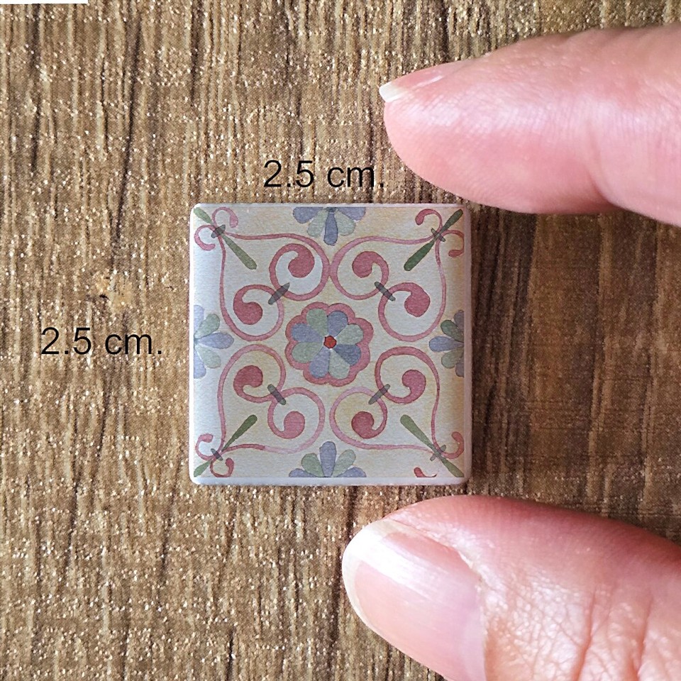 Miniature Ceramic Tiles floor Set Dollhouse Kitchen decor Moroccan ...