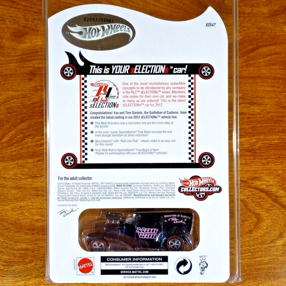 Hot Wheels RLC Selections Series Mob Rod 2093/3981 True Black Redline ...