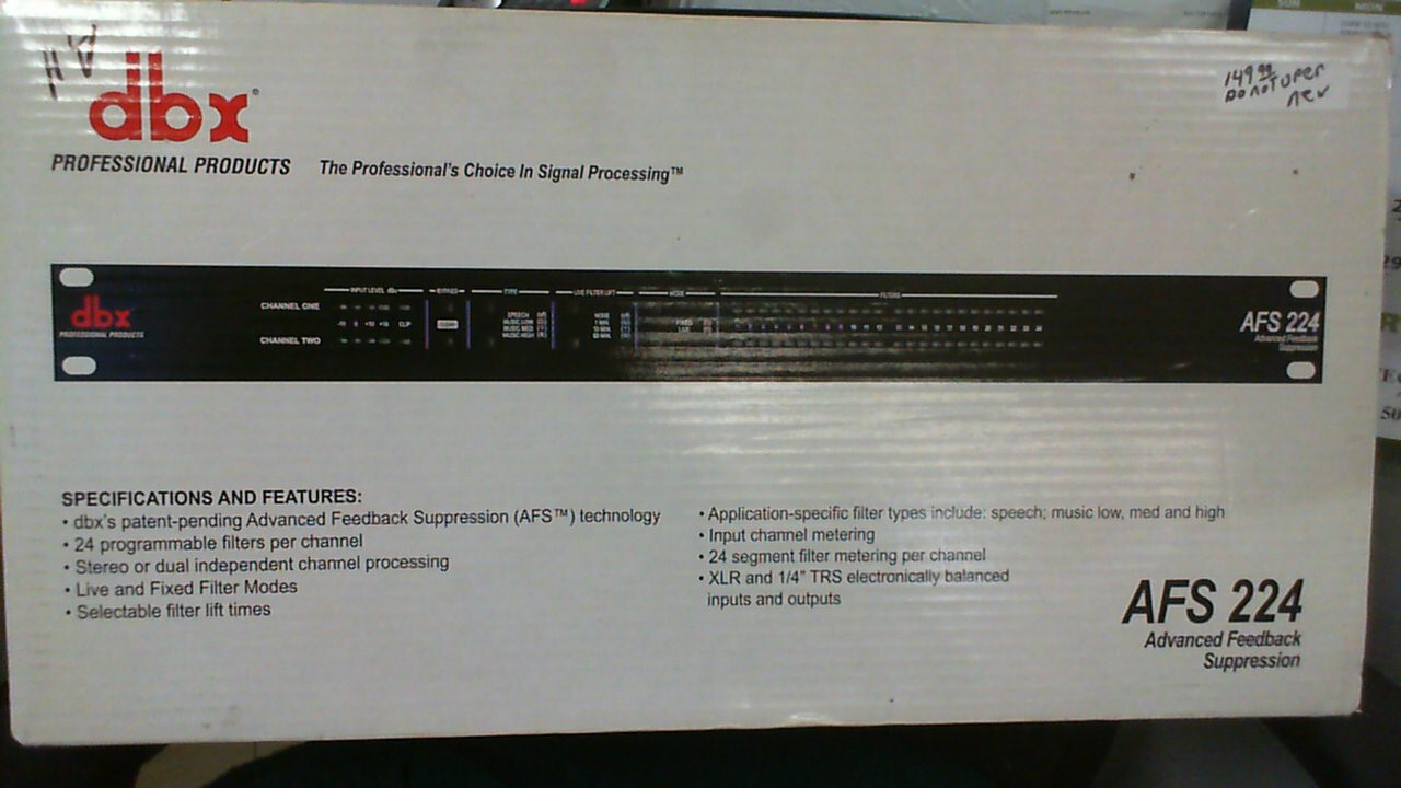 dbx AFS224 Dual Channel Advanced Feedback Suppression Processor - Black ...