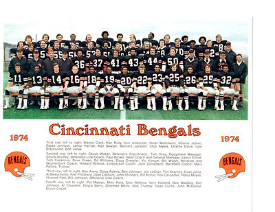 1974 CINCINNATI BENGALS 8X10 TEAM PHOTO ANDERSON JOINER FOOTBALL NFL ...