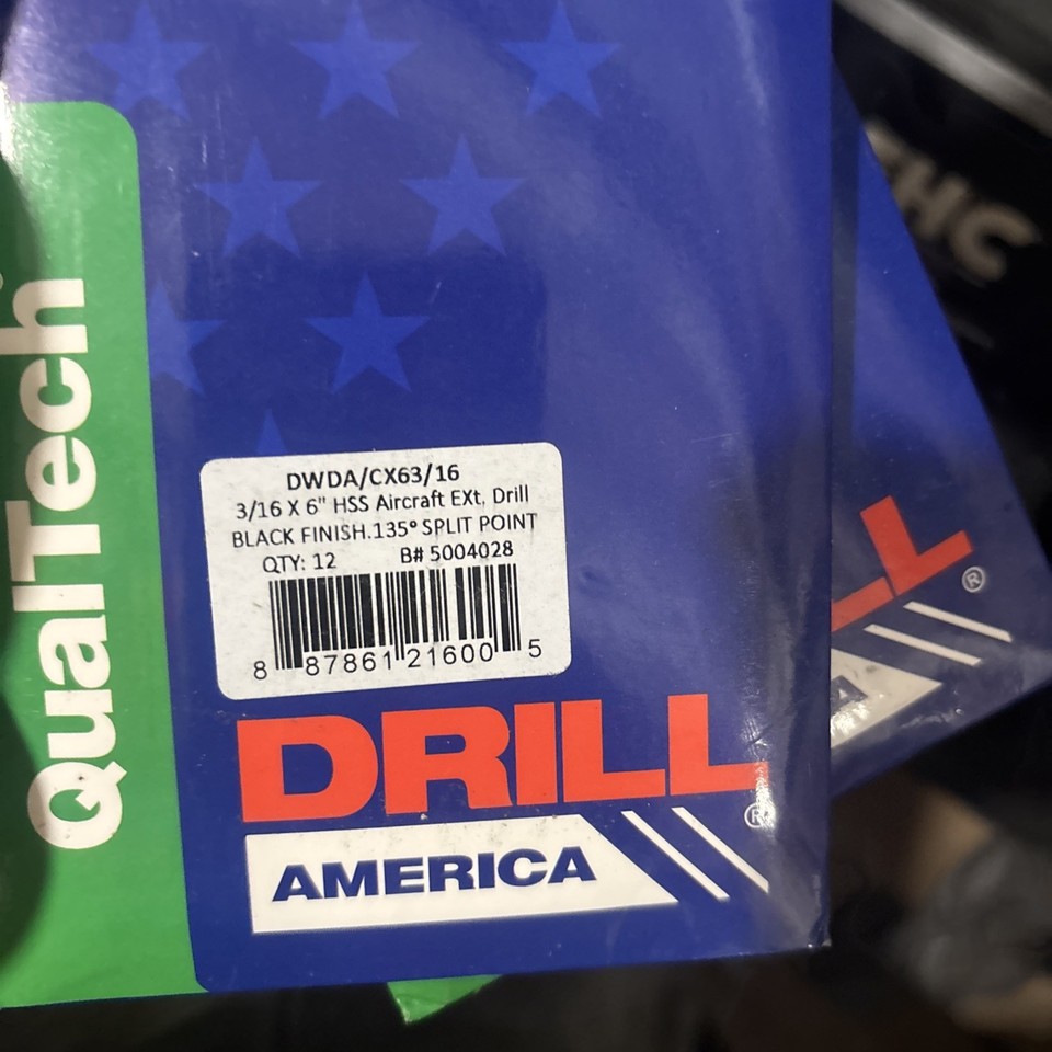 3 DWDA/CX63/16 3/16" x 6" High Speed Steel Aircraft Extension Drill Bit ...