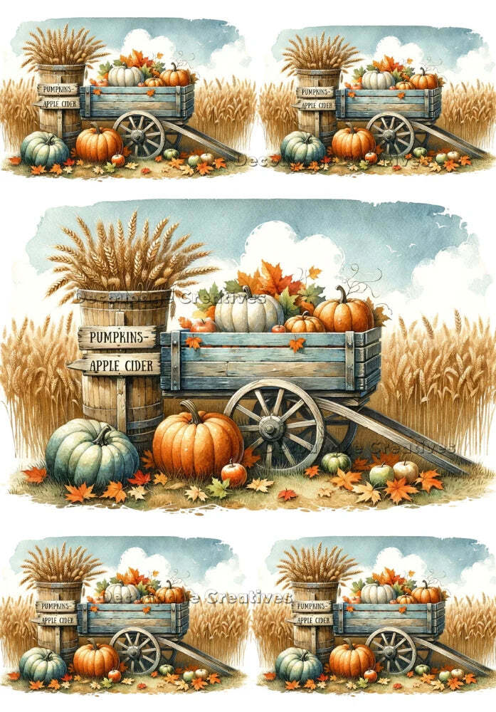 Pumpkin Harvest | A4 Rice Paper | Paper for Decoupage | Decoupage ...