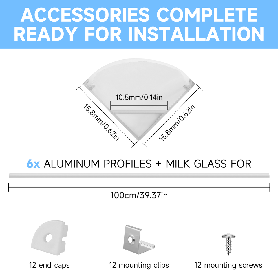1M LED Profile Aluminium Channel Extrusion Housing Track For LED Strip ...