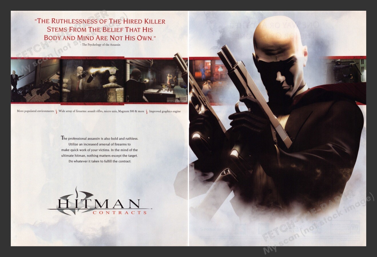 Hitman: Contracts Hired Killer 2000s Video Game Print Ad (2 Pages) 2004 ...