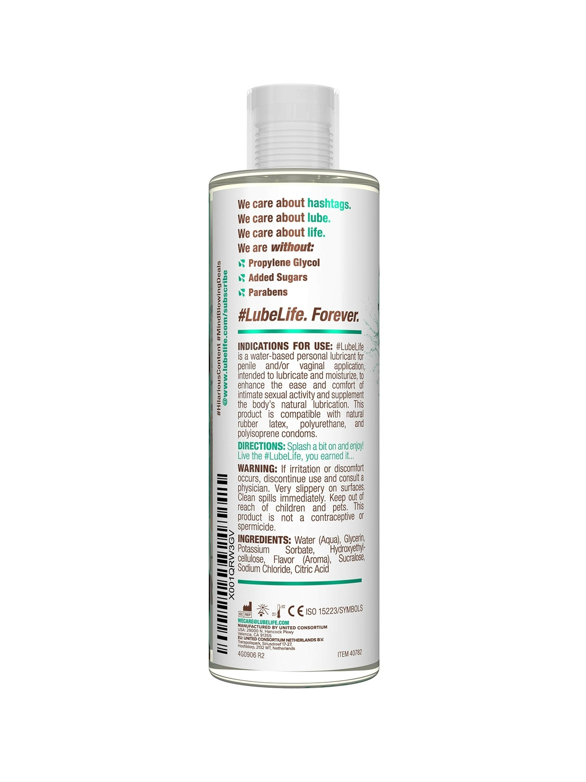 LubeLife Water Based Mint Chocolate Chip Flavored Lubricant 8 Oz Lube ...