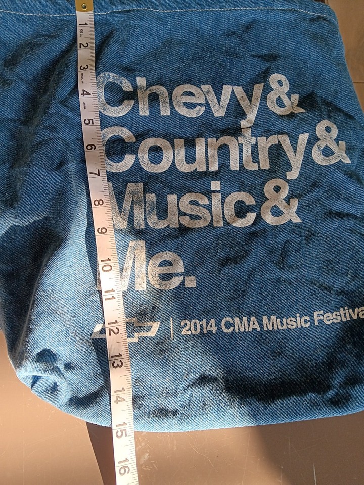 2014 CMA Music Festival Denim Tote Chevy+ Country+ Music +Me | eBay