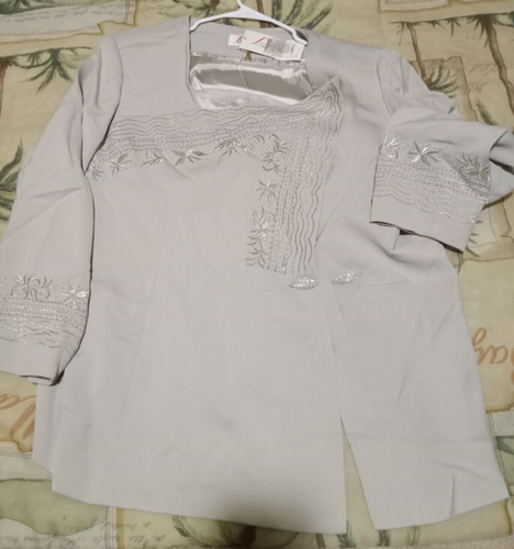 NWT: Lisa Rene 2pc: Gray Silver CHURCH SUIT Size:22 | eBay