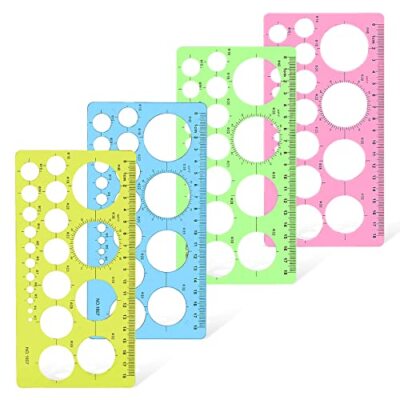 4Pack Circle Template Round Stencil for Drafting Office School Drawing ...