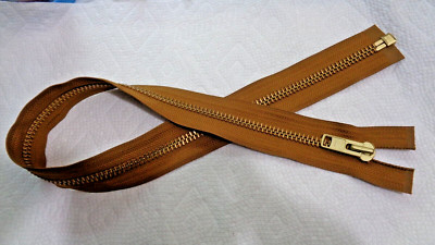 27 inch Reddish Brown & Brass #10 YKK Heavy Duty Separating Zipper New ...