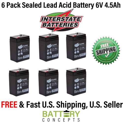 NEW 6 PACK Interstate 6V 4.5AH SLA Replacement Battery for Jiming JM ...
