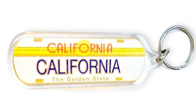 California Keychain The Golden State License Plate Souvenir Plastic ...