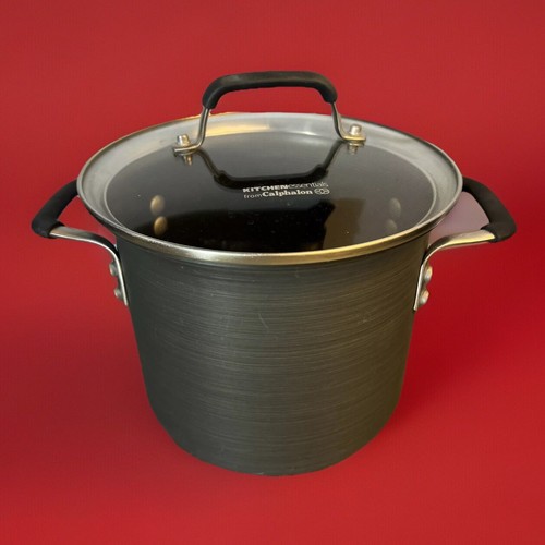 🔥 CALPHALON Kitchen Essentials HARD-ANODIZED NON STICK 6 qt STOCKPOT W ...