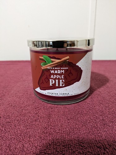 Bath & Body Works White Barn Warm Apple Pie Scented Candle 3 Wick 14.5 Oz | eBay