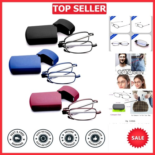 Portable Blue Light Glasses - 3-Pair Folding Readers with Spring Hinge ...