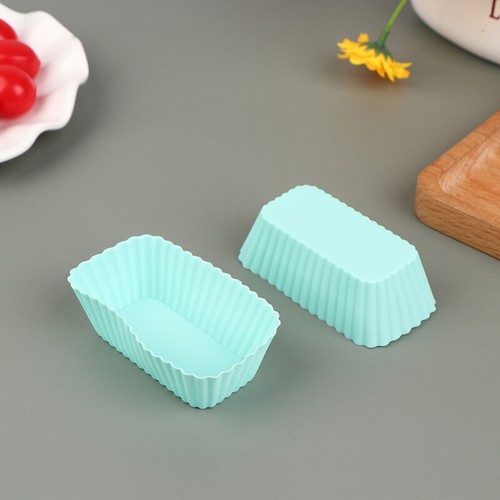 6Pcs Rectangular Silicone Cake Cup Mold Muffin Cupcake Liner Baking ...
