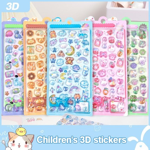 Cute Stickers, Set of 4, 3D Reward Stickers, For DIY, Sparkling Girls ...