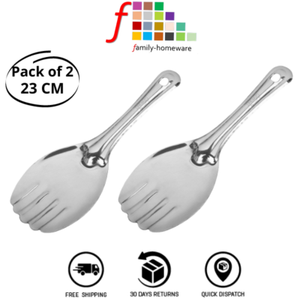 RICE PANJA PUNJA SERVING SPOON CUTLERY STAINLESS STEEL STL LARGE 23CM ...